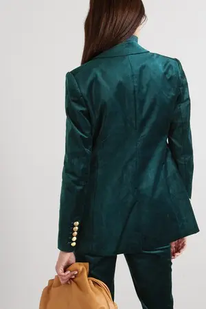 Veronica Beard Long And Lean Dickey Cotton-blend Velvet Blazer