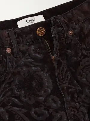Chloé Printed High-rise Flared Jeans - Brown