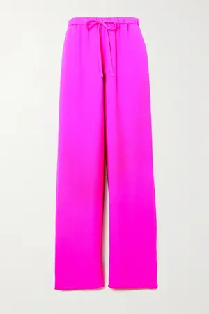 Valentino Garavani Valentino Garavani Silk-Crepe Wide-Leg Trousers Pink