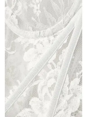 Dolce & Gabbana Grosgrain-trimmed Lace Bustier Top - White