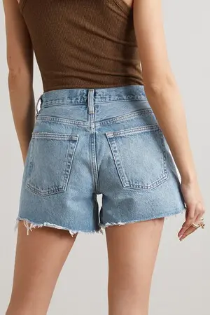AGOLDE Parker Long Denim Shorts - Blue