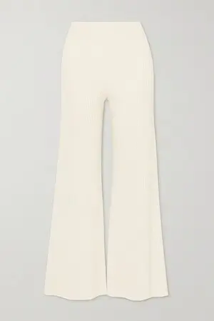Chloé Ribbed Wool-blend Flared Pants