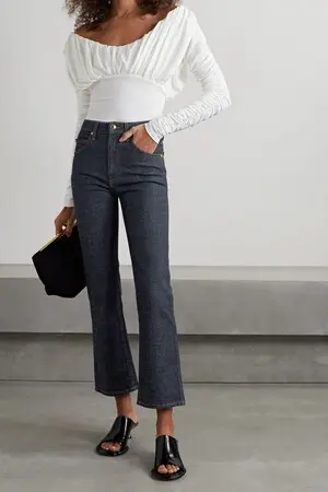 Khaite Vivian Cropped High-rise Bootcut Jeans