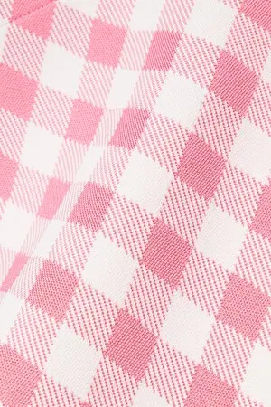 Balmain Gingham Jacquard-knit Mini Skirt