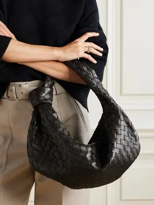 Bottega Veneta Jodie Small Knotted Intrecciato Leather Shoulder Bag - Brown