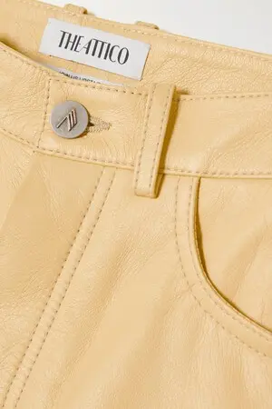 Attico Leather Straight-leg Trousers