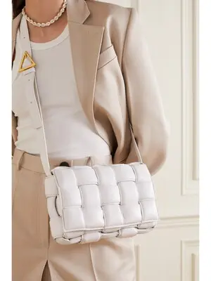Bottega Veneta Cassette Medium Crossbody Bag - White