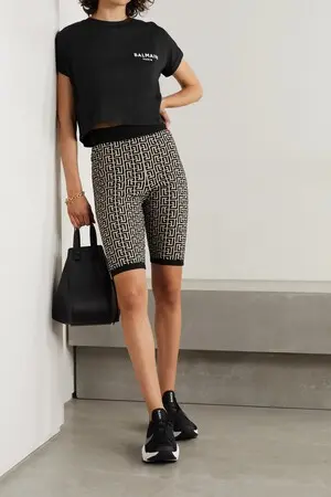 Balmain Jacquard-knit Wool-blend Bike Shorts