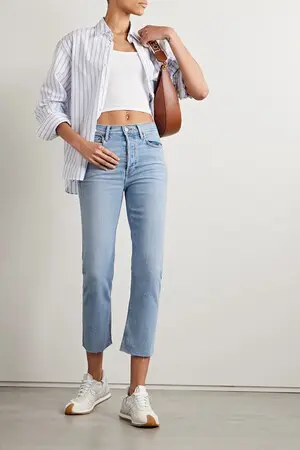 RE/DONE 70s High-rise Stove Pipe Straight-leg Jeans - Blue