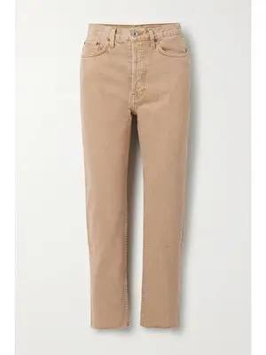 RE/DONE 70s High-Rise Stove Pipe Straight-Leg Jeans Neutrals