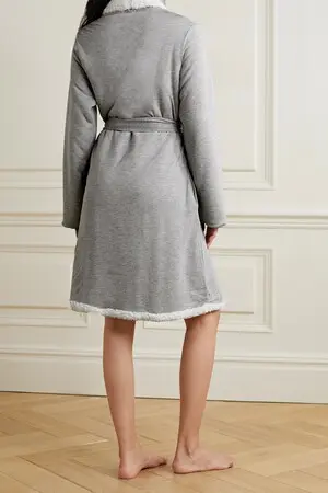 Eberjey Alpine Chic Reversible Modal-jersey And Fleece Robe