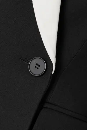 Alexander McQueen Double-breasted Two-tone Grain De Poudre Wool-blend Blazer