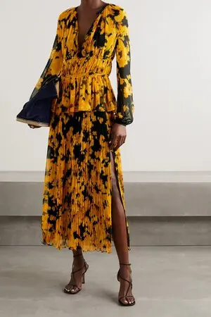 Altuzarra Therese Printed Plissé-georgette Blouse