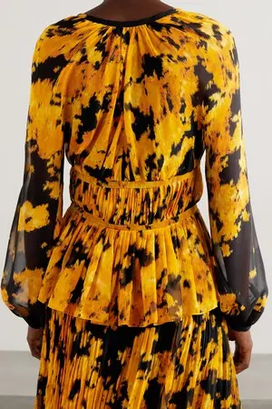 Altuzarra Therese Printed Plissé-georgette Blouse