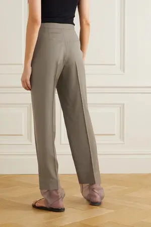 LOW CLASSIC Layered Wool And Organza Straight-leg Pants