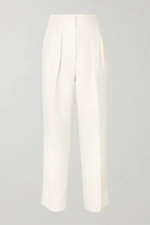 ROKSANDA Pleated Cady Straight-leg Trousers