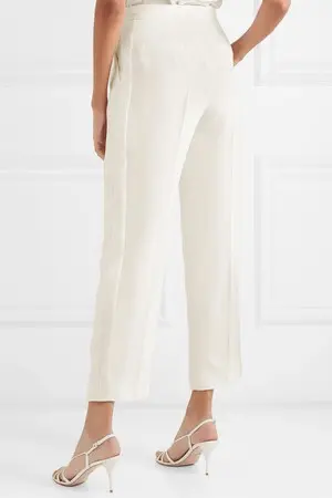 ROKSANDA Pleated Cady Straight-leg Trousers