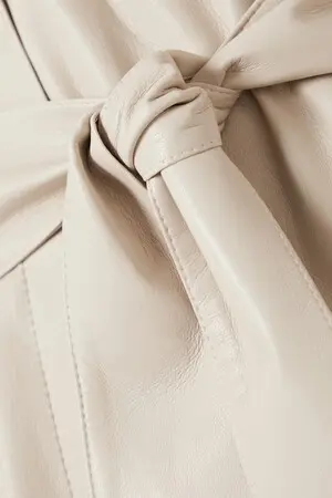 Nanushka Artha Belted Vegan Leather Shirt