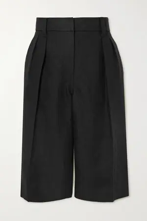 Brunello Cucinelli Pleated Linen Shorts - Black