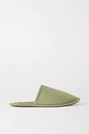 Loewe Suede Slippers - Green