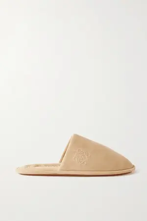 Loewe Suede Slippers - Neutrals