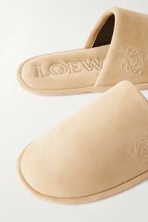 Loewe Suede Slippers - Neutrals