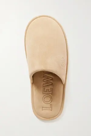 Loewe Suede Slippers - Neutrals