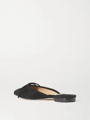 Manolo Blahnik Ballerimu Suede Mules - Black