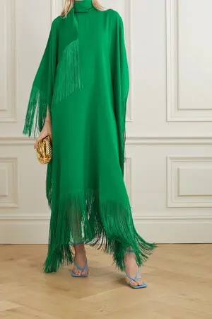 TALLER MARMO Mrs Ross Fringed Crepe Kaftan