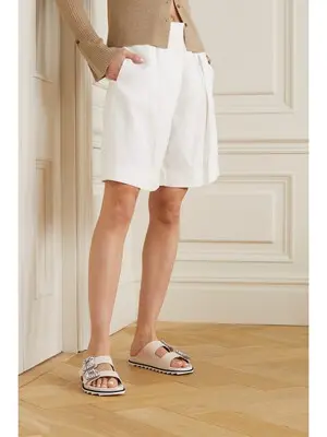 ROGER VIVIER Slidy Viv Leather Slides - Neutrals