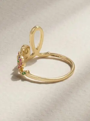 SYDNEY EVAN Large Love 14-karat Multi-stone Ring