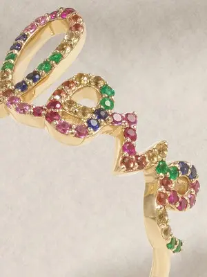 SYDNEY EVAN Large Love 14-karat Multi-stone Ring