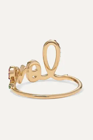 SYDNEY EVAN Large Love 14-karat Multi-stone Ring - Gold