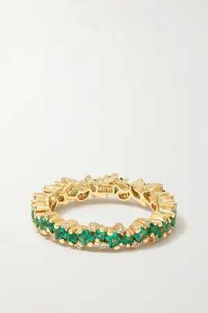 SUZANNE KALAN 18-karat Emerald And Diamond Ring