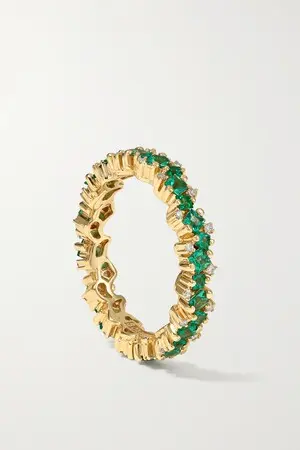 SUZANNE KALAN 18-karat Emerald And Diamond Ring