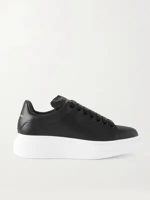 Alexander McQueen Leather Exaggerated-sole Sneakers - Black