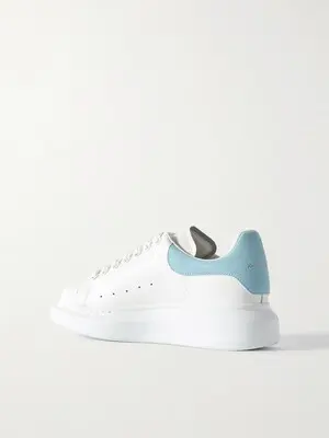 Alexander McQueen Leather Exaggerated-sole Sneakers - White