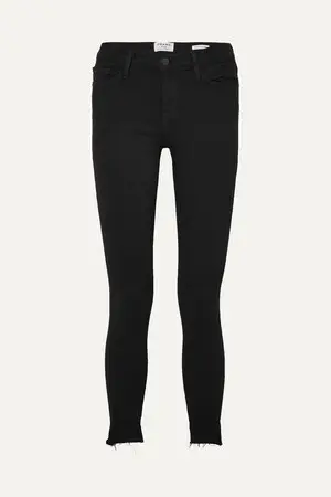 FRAME Le Skinny De Jeanne Raw Stagger Mid-rise Jeans