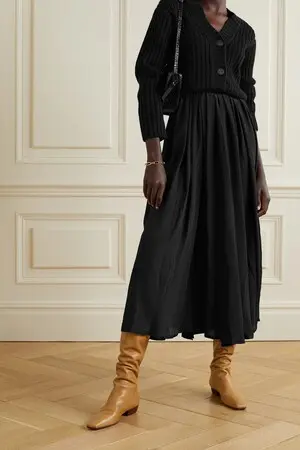 Vince Cropped Ribbed Wool And Cashmere-blend Cardigan
