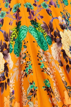 MENG Floral-print Silk-georgette Kaftan