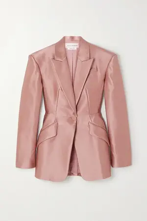 Alexander McQueen Duchesse Silk-satin Blazer - Pink