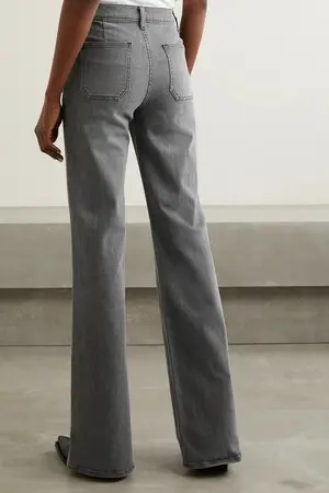 NILI LOTAN Florence Distressed High-rise Flared Jeans