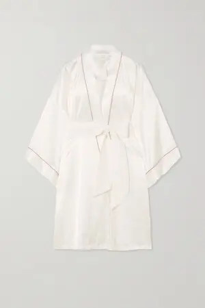 Olivia Von Halle Mimi Silk-satin Robe - Ivory