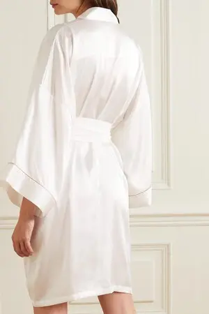 Olivia Von Halle Mimi Silk-satin Robe - Ivory