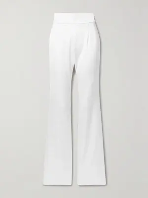 Galvan Satin Flared Trousers - White
