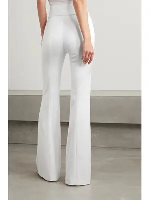 Galvan Satin Flared Trousers - White