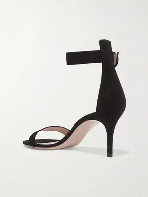 GIANVITO ROSSI Portofino 70 Suede Sandals - Black