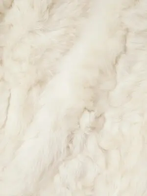 YVES SALOMON Shearling Longline Coat - White