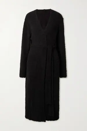 Skims Cozy Knit Boucl Robe In Black - 40% Off | Editorialist