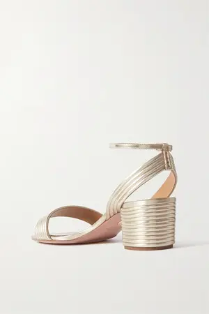 AQUAZZURA Sundance 50 Metallic Sandals - Gold